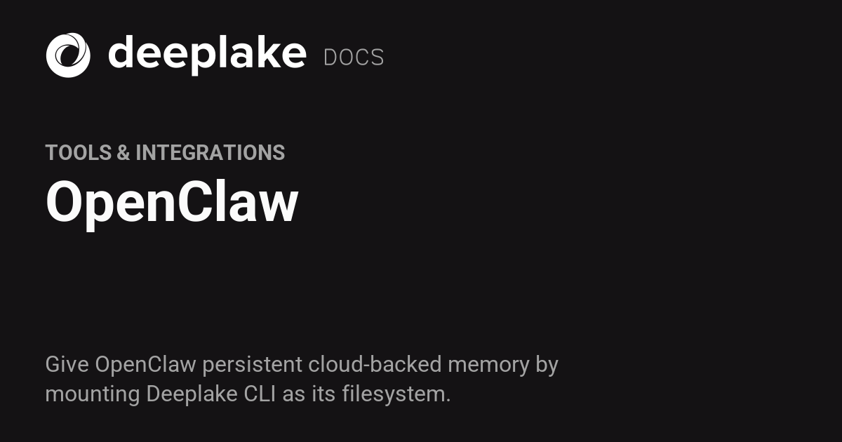 OpenClaw - Deeplake